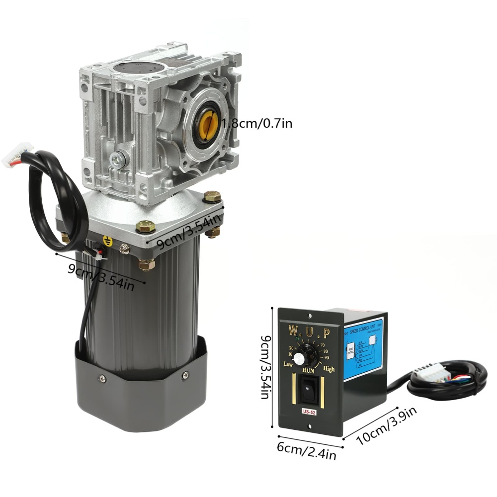 Worm Geared Motor with Speed Controller, Powerful Electric Motor, Gear ...